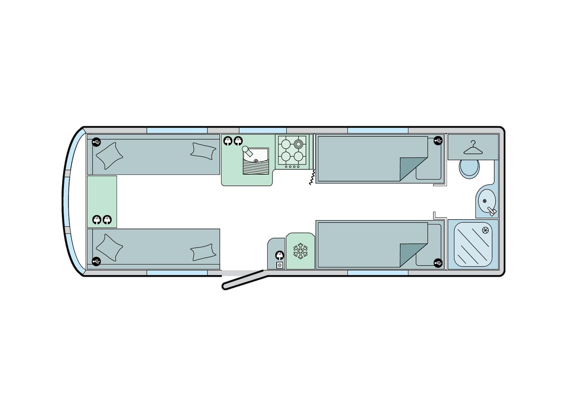 What are the different types of caravans layouts?