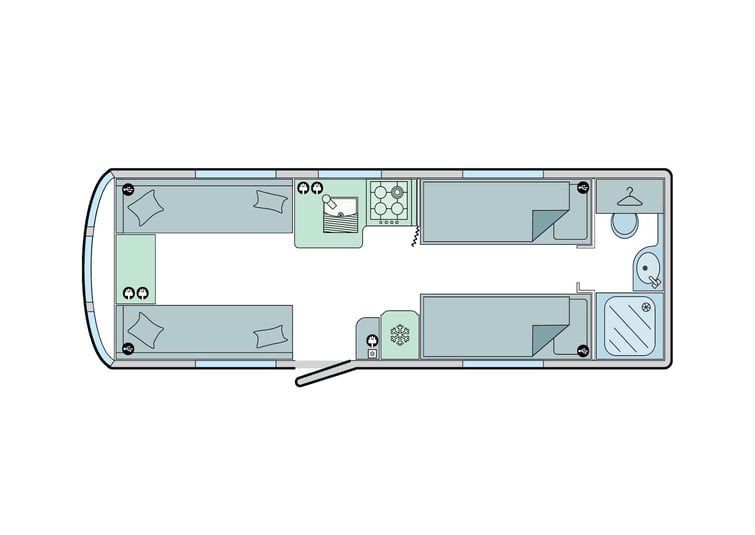 What are the different types of caravans layouts?